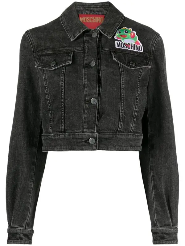 Moschino Cartoon-appliqué Cropped Denim Jacket