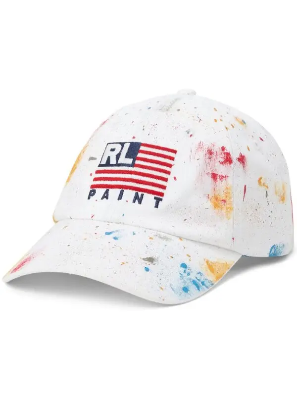 Polo Ralph Lauren Spray-paint Effect Cotton Cap - White
