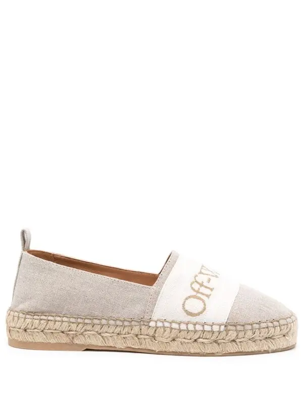 Off-White Bookish Linen Espadrilles - Neutrals