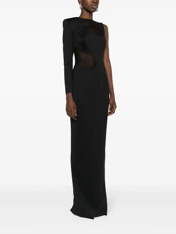 JEAN-LOUIS SABAJI Asymmetric Cut-out Gown