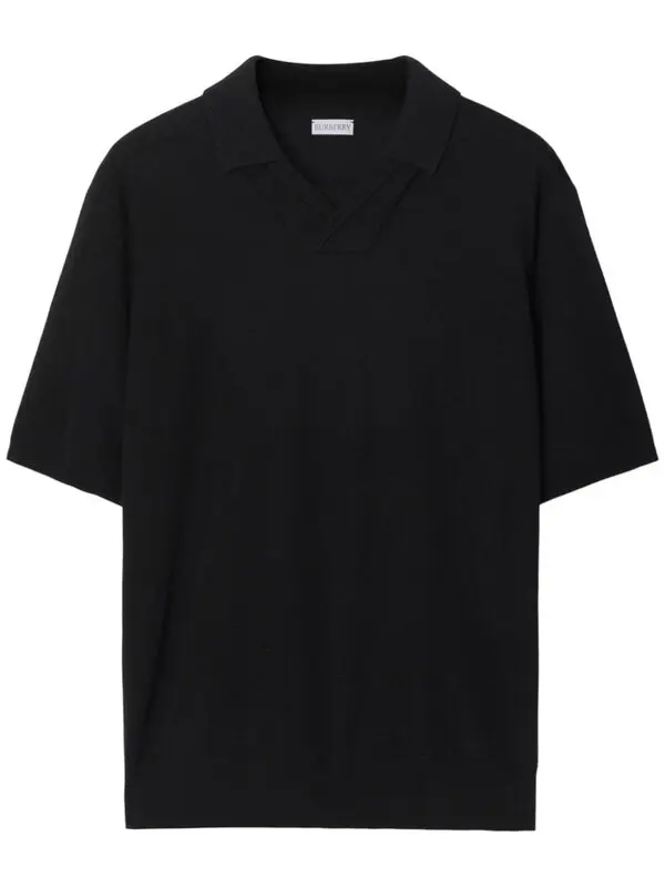 Burberry V-neck Wool Polo Shirt