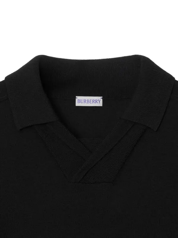 Burberry V-neck Wool Polo Shirt