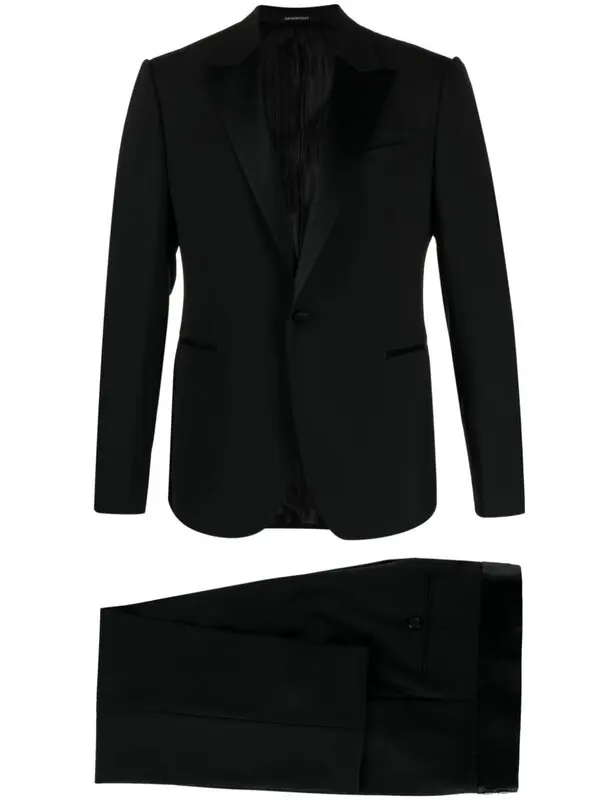 Emporio Armani Single-breasted Tailored Suit - Black