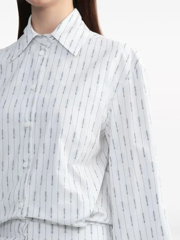 Attico Pinstriped Mini Shirtdress