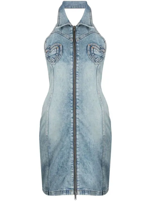 Moschino Heart-panels Denim Minidress