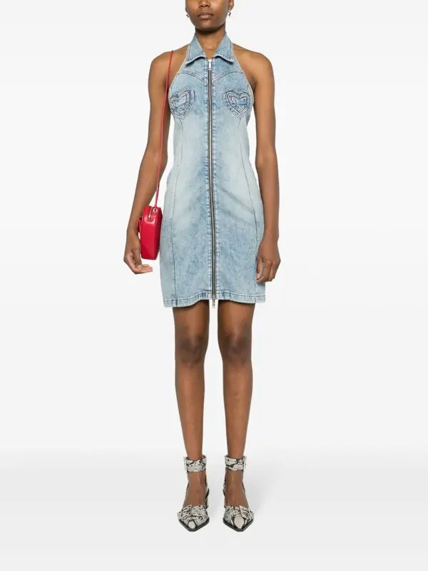 Moschino Heart-panels Denim Minidress