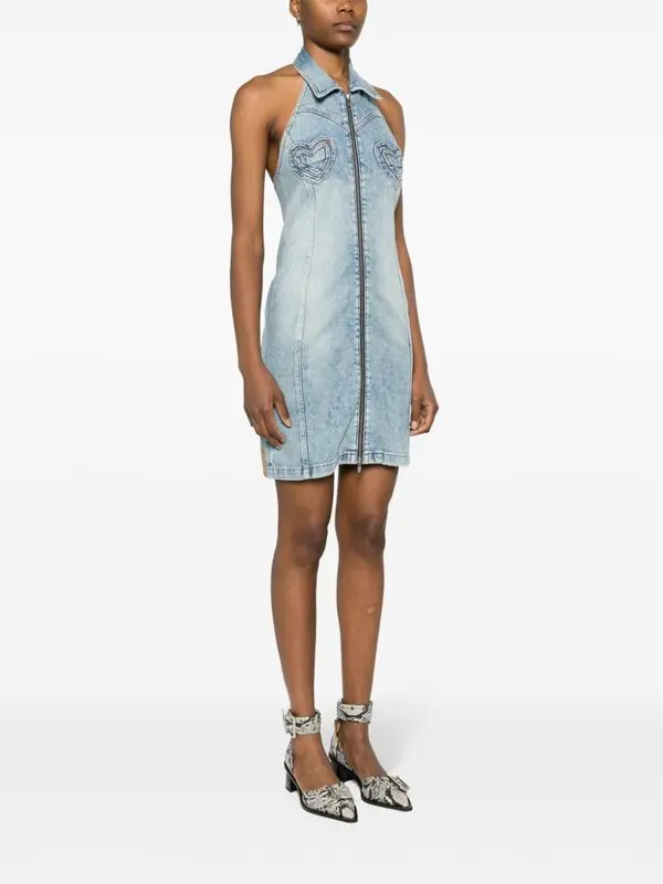 Moschino Heart-panels Denim Minidress