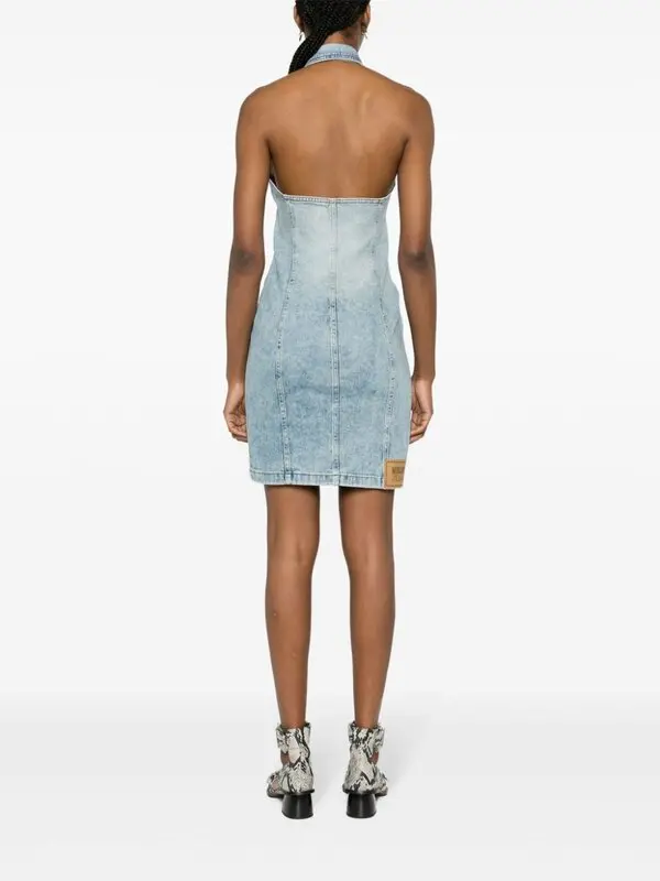 Moschino Heart-panels Denim Minidress