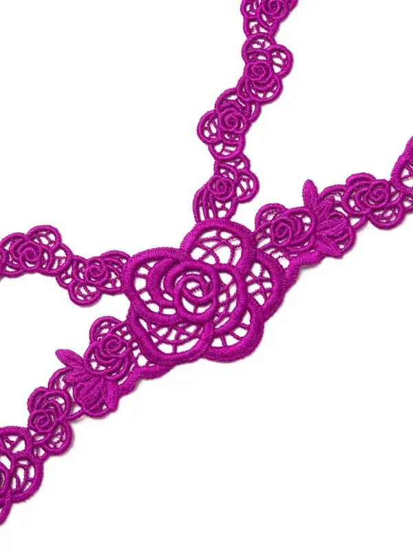 FLEUR DU MAL Fleur Guipure Ouvert Bralette - Purple