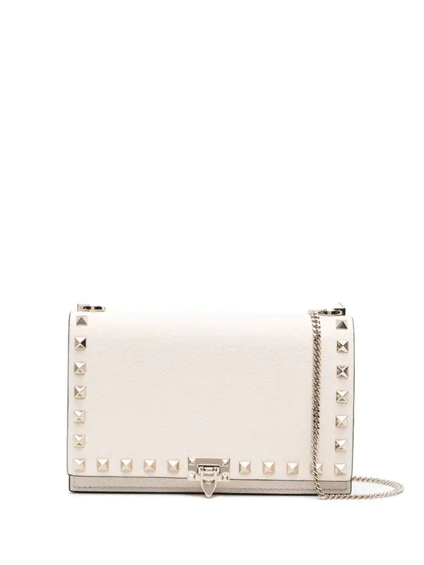 Valentino Garavani Rockstud Leather Crossbody Bag - Neutrals