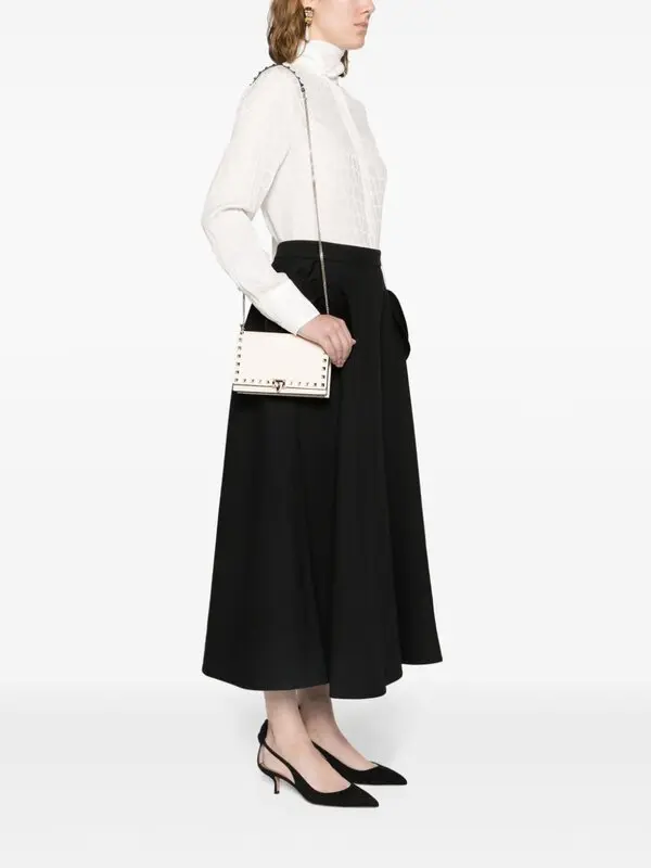 Valentino Garavani Rockstud Leather Crossbody Bag - Neutrals