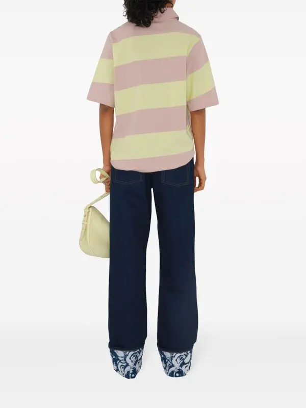 Burberry Striped Cotton Polo Shirt