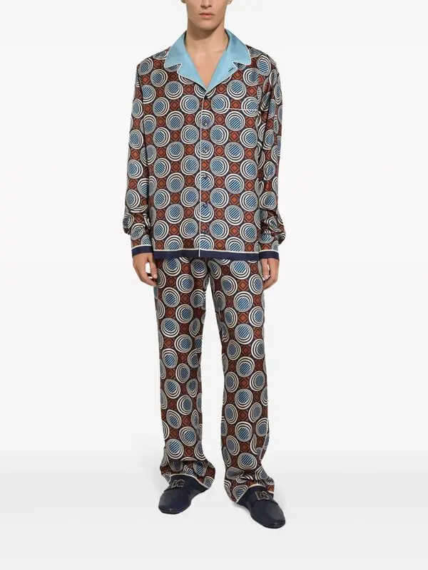 Dolce & Gabbana Geometric-print Silk Shirt - Red