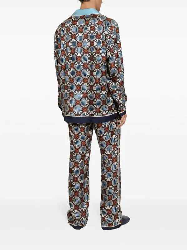 Dolce & Gabbana Geometric-print Silk Shirt - Red