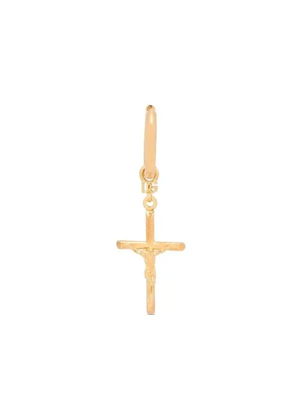Dolce & Gabbana Cross-pendant Hoop Earring - Gold