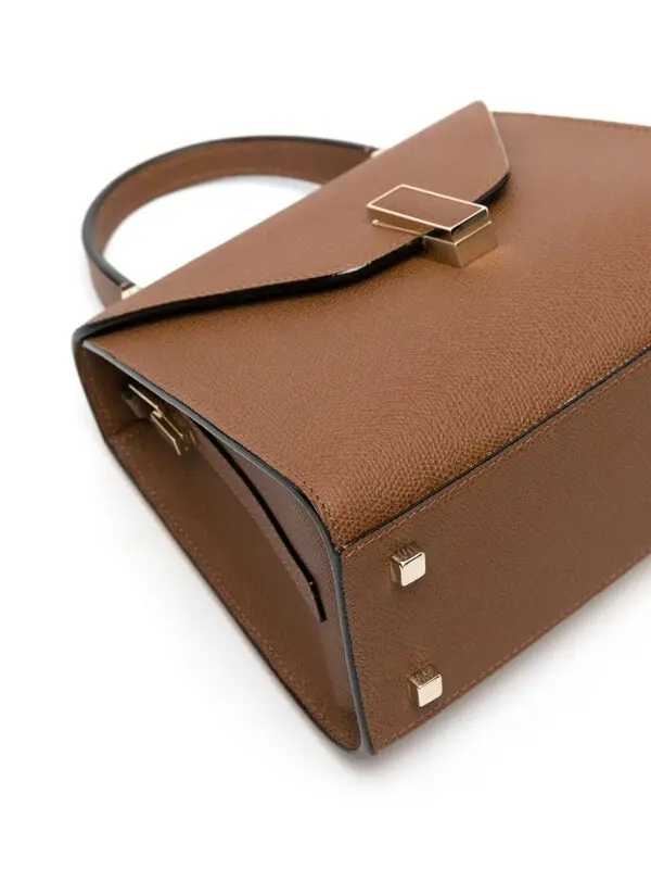VALEXTRA Mini Iside Leather Tote - Brown