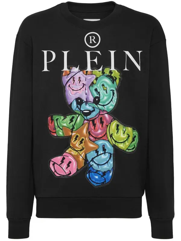 Philipp Plein Teddy Bear-print Cotton Sweatshirt - Black