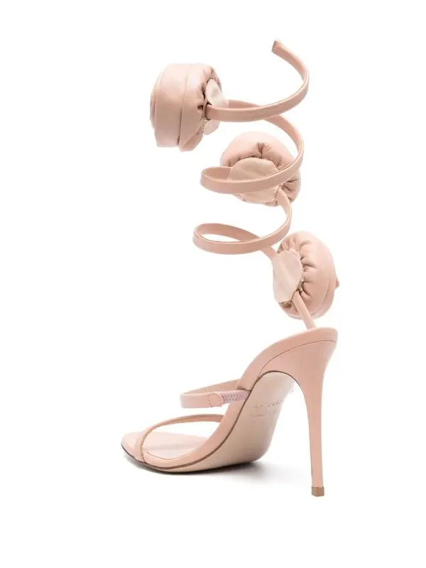 LE SILLA Rose 110mm Spiral-design Sandals - Neutrals