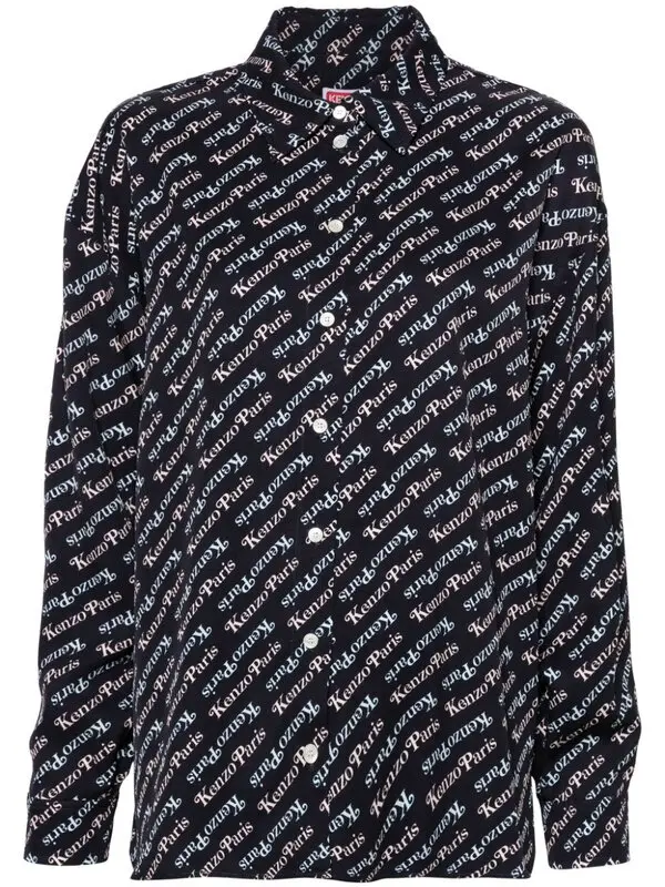 Kenzo Verdy Monogram-print Shirt - Blue