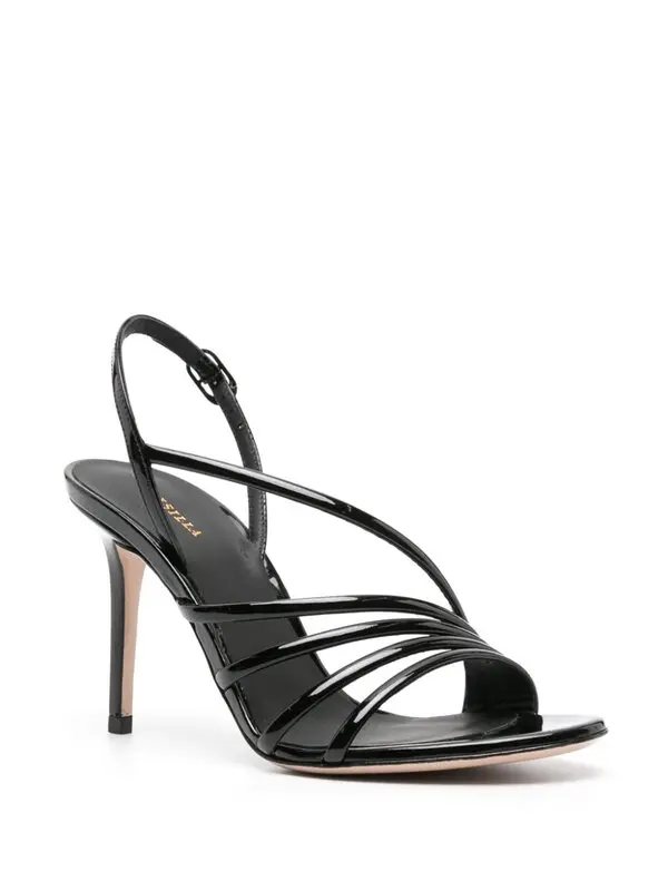 LE SILLA Scarlet 105mm Patent-leather Sandals - Black