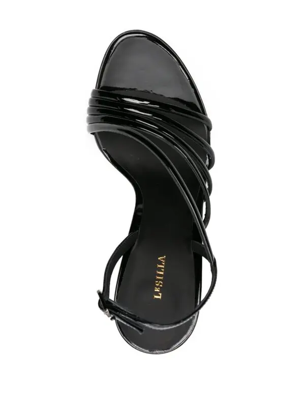 LE SILLA Scarlet 105mm Patent-leather Sandals - Black