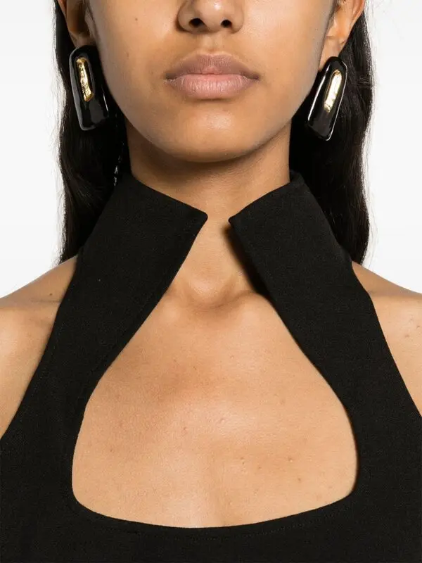 Cult Gaia Mini Akaia High-collar Day Dress - Black