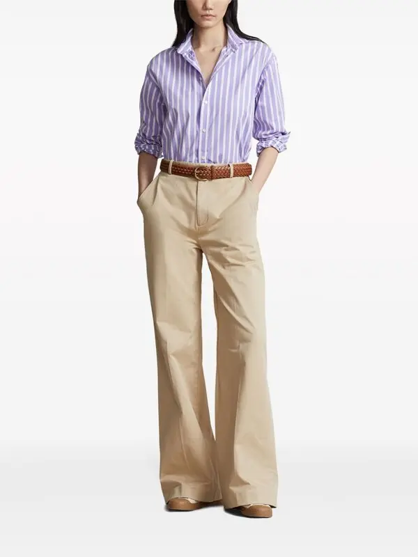 Polo Ralph Lauren Striped Two-tone Cotton Shirt - Purple