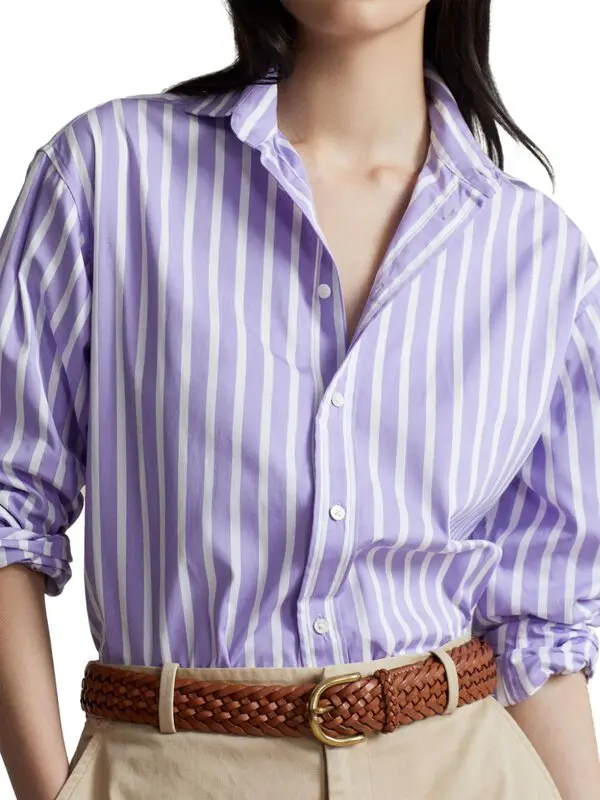 Polo Ralph Lauren Striped Two-tone Cotton Shirt - Purple