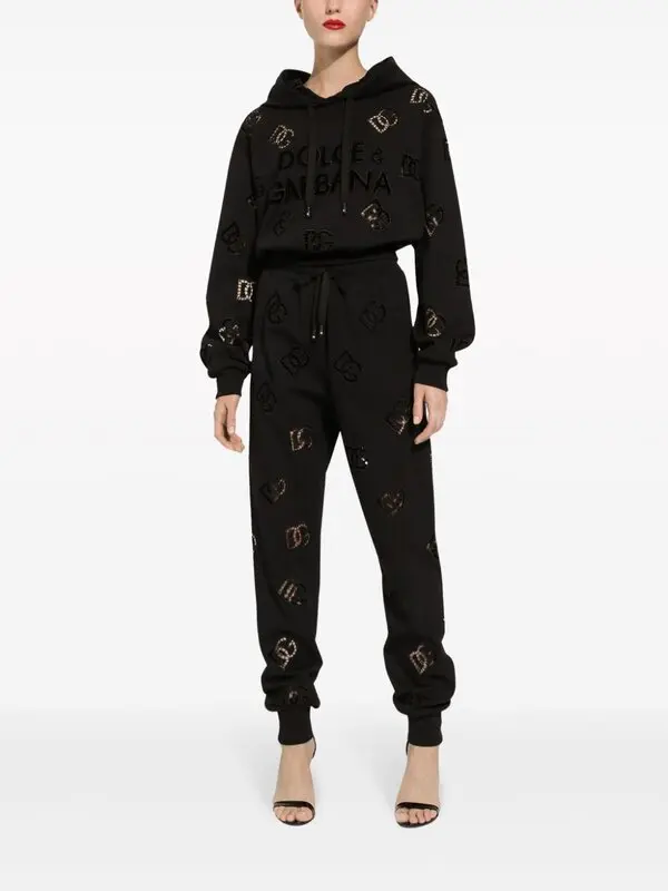 Dolce & Gabbana Dna Logo-perforated Cotton-blend Hoodie