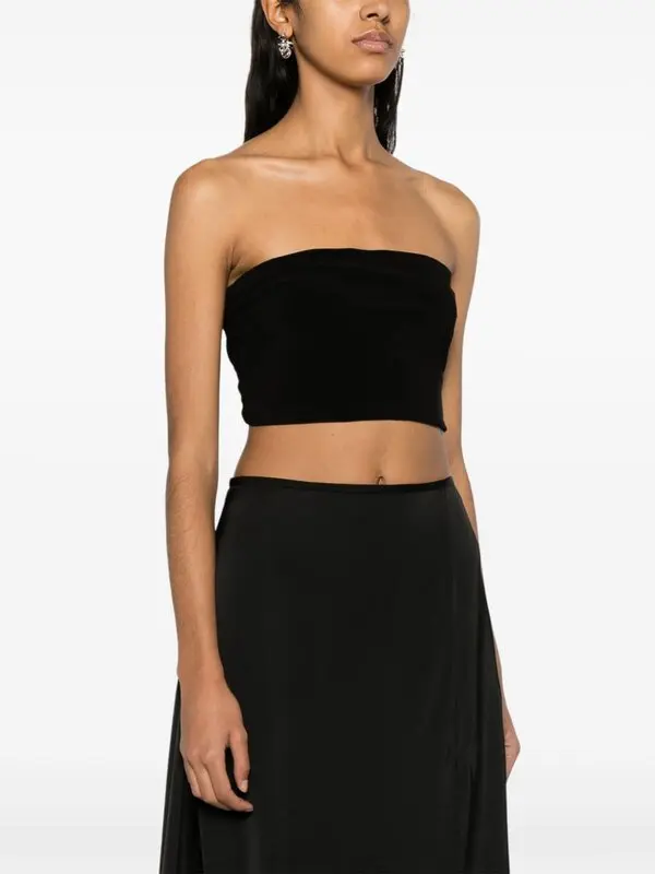 Norma Kamali Strapless Bandeau Top - Black