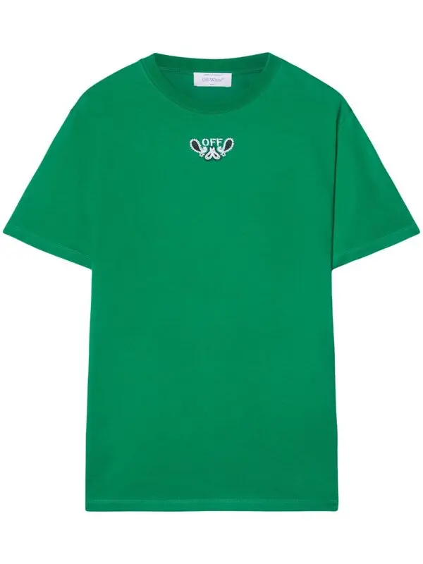 Off-White Bandana Arrow Cotton T-shirt - Green