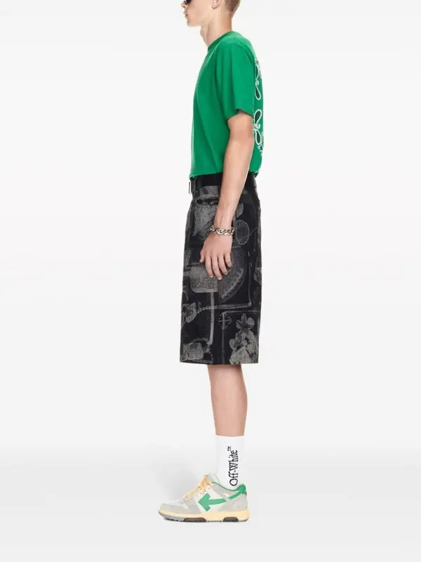 Off-White Bandana Arrow Cotton T-shirt - Green