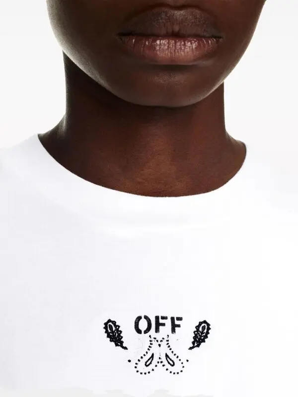 Off-White Arrow-embroidered Cotton T-shirt
