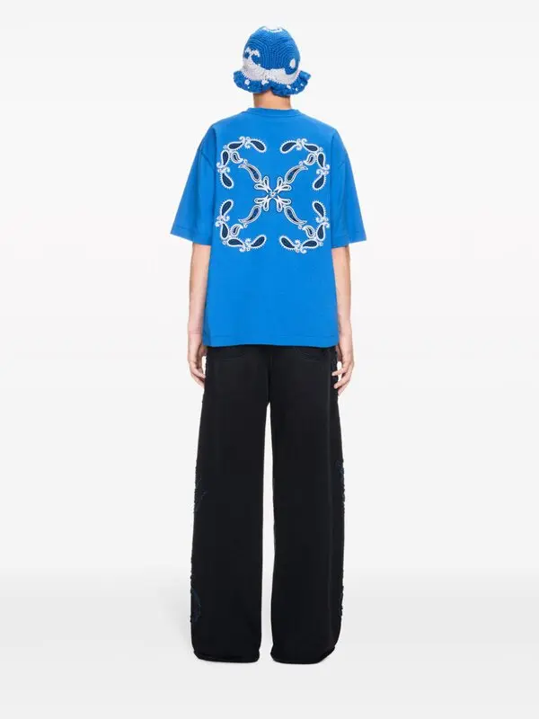Off-White Arrow Bandana-embroidered Cotton T-shirt