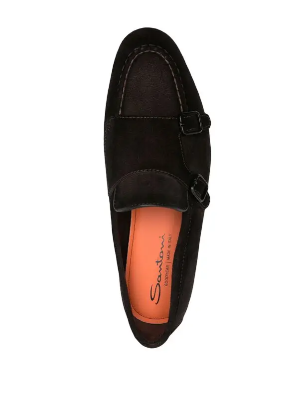 Santoni Double-buckle Loafers - Brown