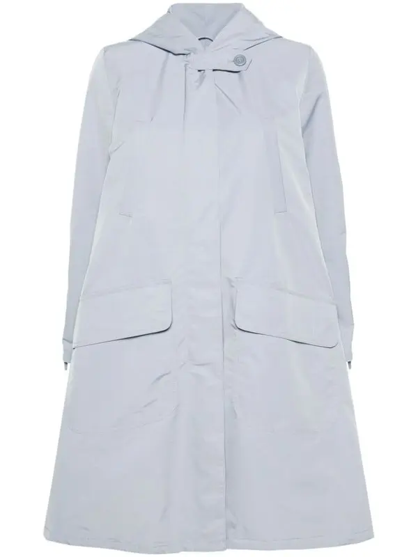 Giorgio Armani Logo-tape Detail Hooded Parka - Grey