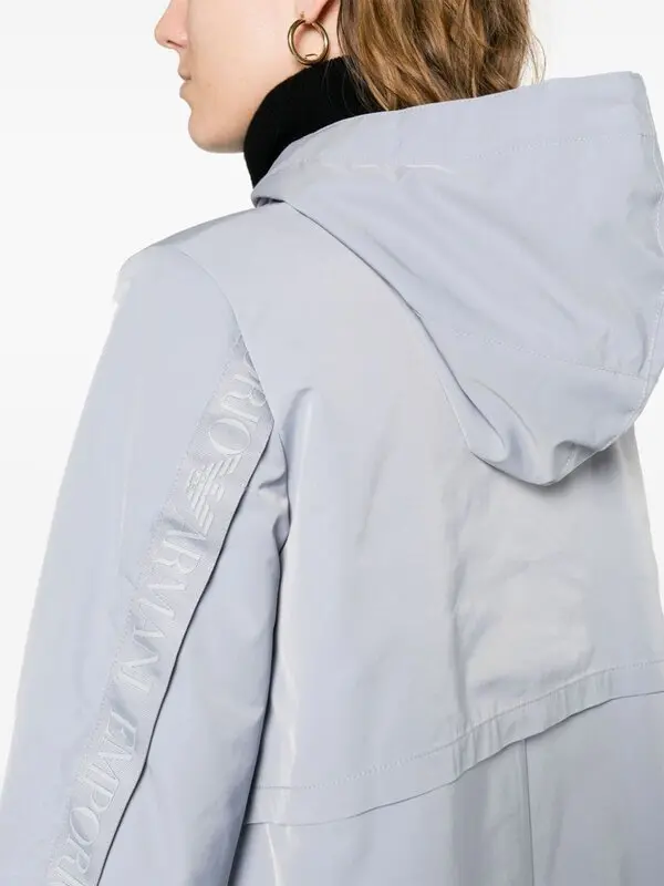 Giorgio Armani Logo Tape Detail Hooded Parka