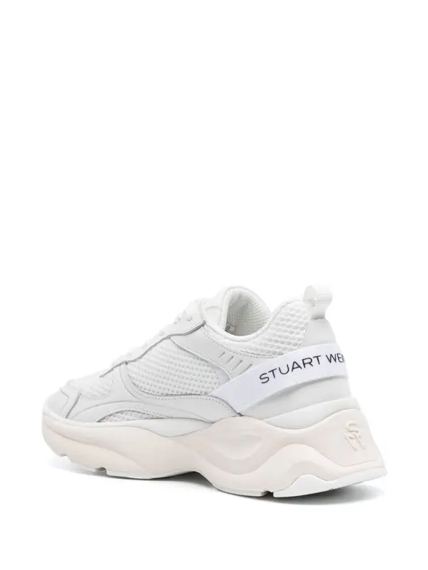 STUART WEITZMAN Logo-patch Mesh Chunky Sneakers - White