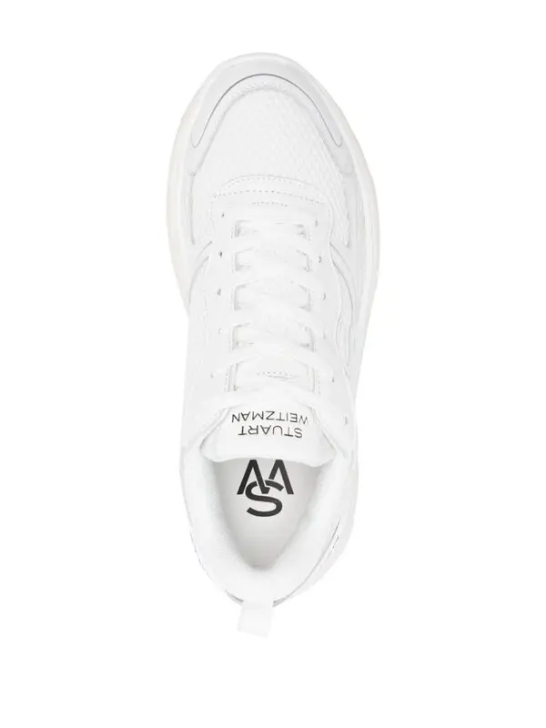 STUART WEITZMAN Logo-patch Mesh Chunky Sneakers - White