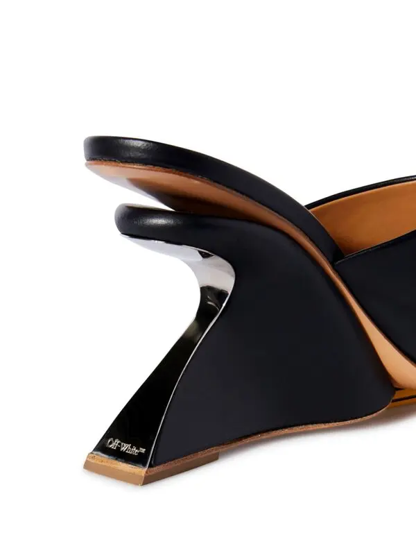 Off-White Jug Leather Wedge-heel Sandals - Black