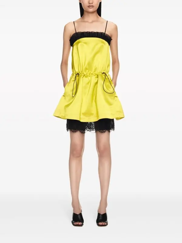Off-White Lace-trim Duchess Satin Weave Minidress