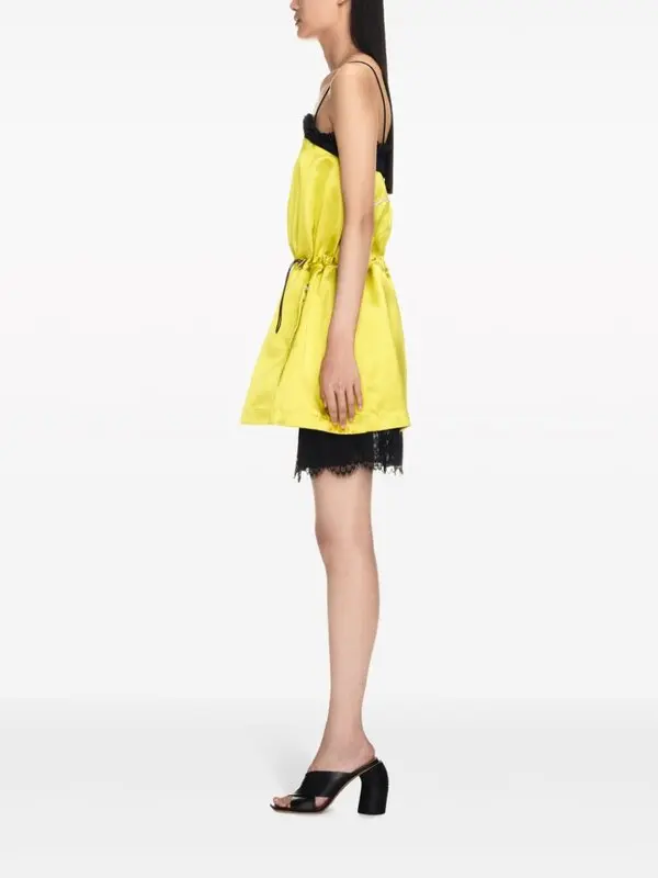Off-White Lace-trim Duchess Satin Weave Minidress