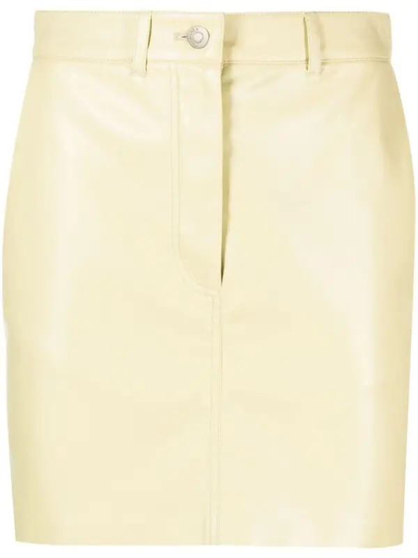 Nanushka Miray Faux-leather Mini Skirt - Yellow