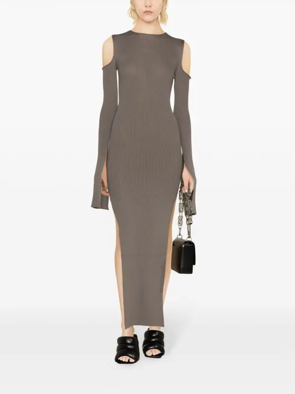 Rick Owens Lido Cape Virgin Wool Maxi Dress - Grey