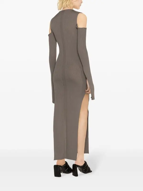 Rick Owens Lido Cape Virgin Wool Maxi Dress - Grey