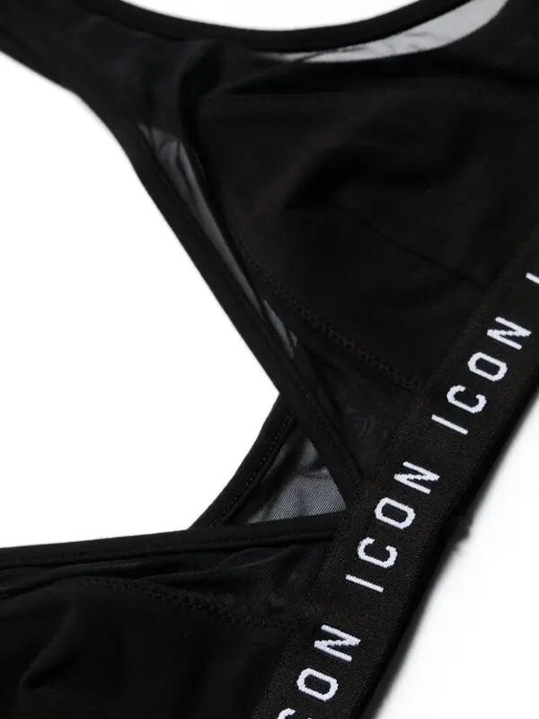 Dsquared2 Logo-underband Panelled-mesh Bra