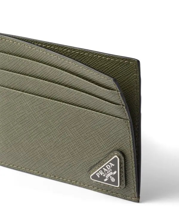 Prada Saffiano Leather Card Holder - Green