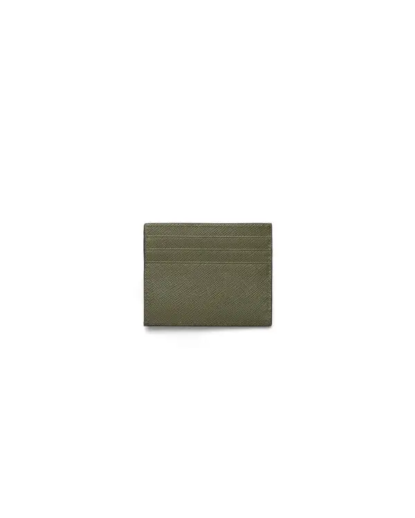 Prada Saffiano Leather Card Holder - Green