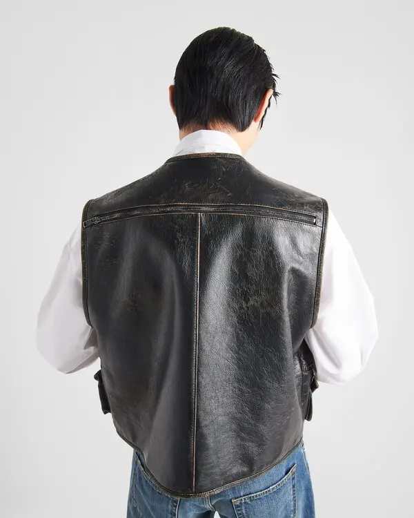 Prada Leather Vest - Black | Editorialist