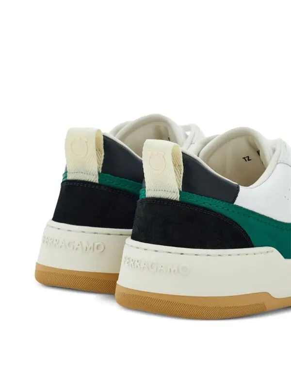 FERRAGAMO Dennis Panelled Sneakers - Green